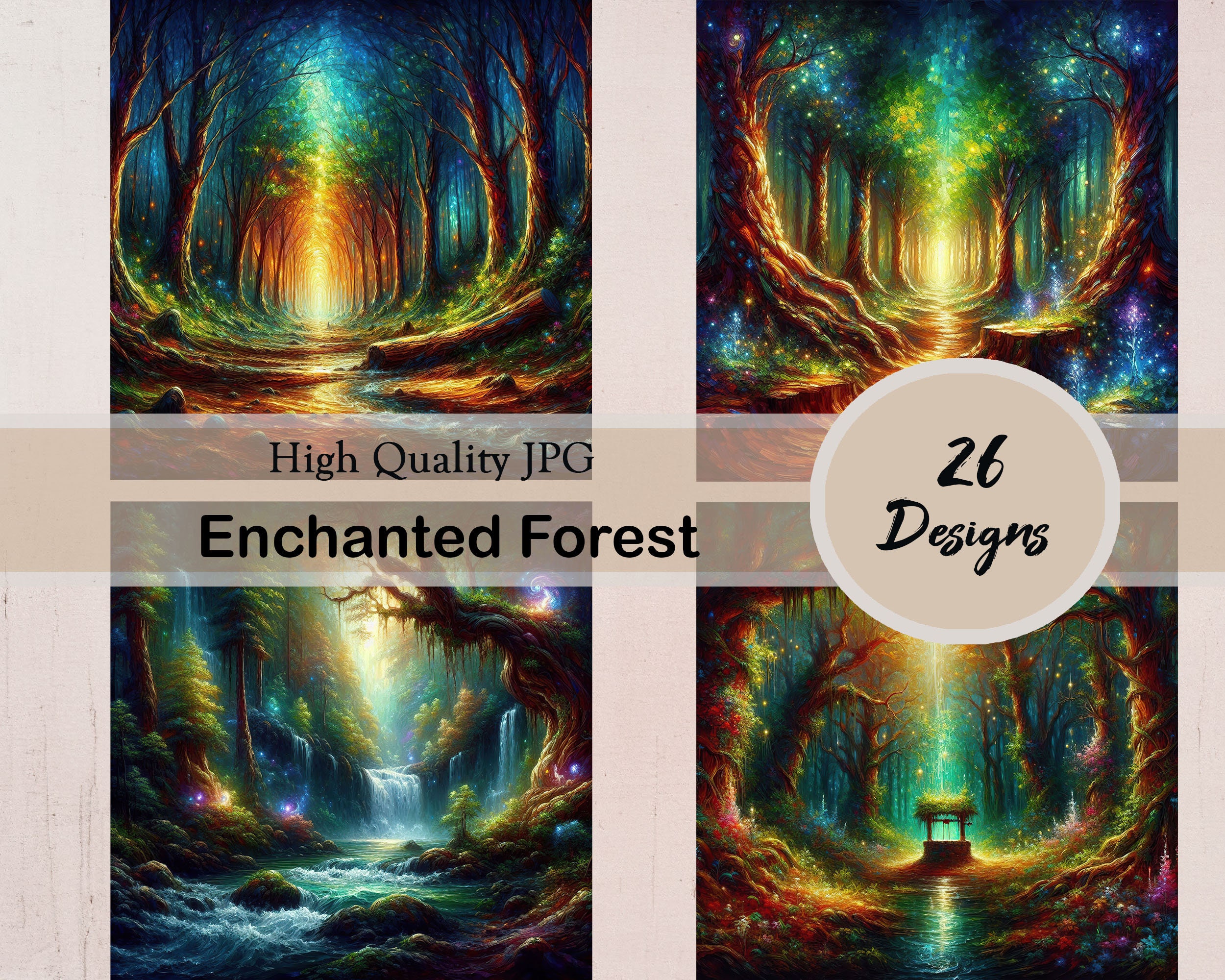 Enchanted Forest, 26 JPG Images, Forest Backdrop, Fairy Forest, Elven ...