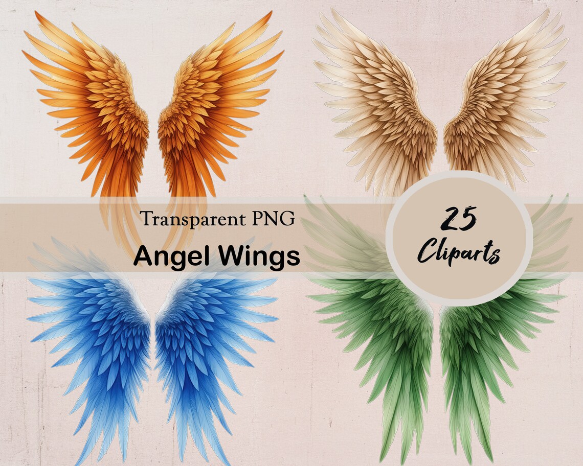Angel Wings ,25 PNG Cliparts, Halo Clipart, Heaven, Wings, Fairy Wings ...
