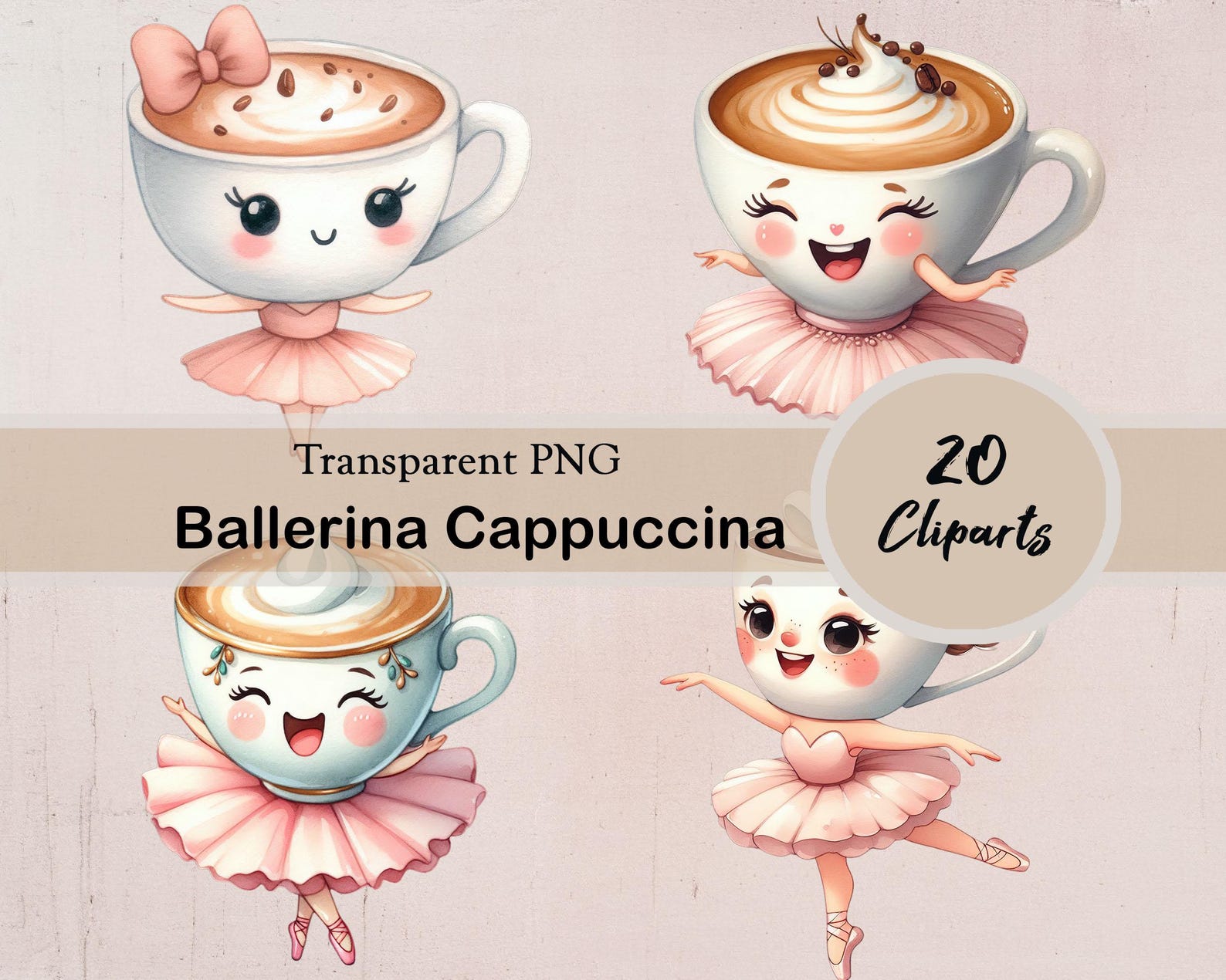 Ballerina Cappuccina, Ballerina Capuchina, 20 PNG Cliparts, Funny ...