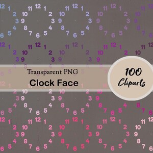 Clock Face, 100 Cliparts, 100 Colors, Clock Clipart, Clock Design ...