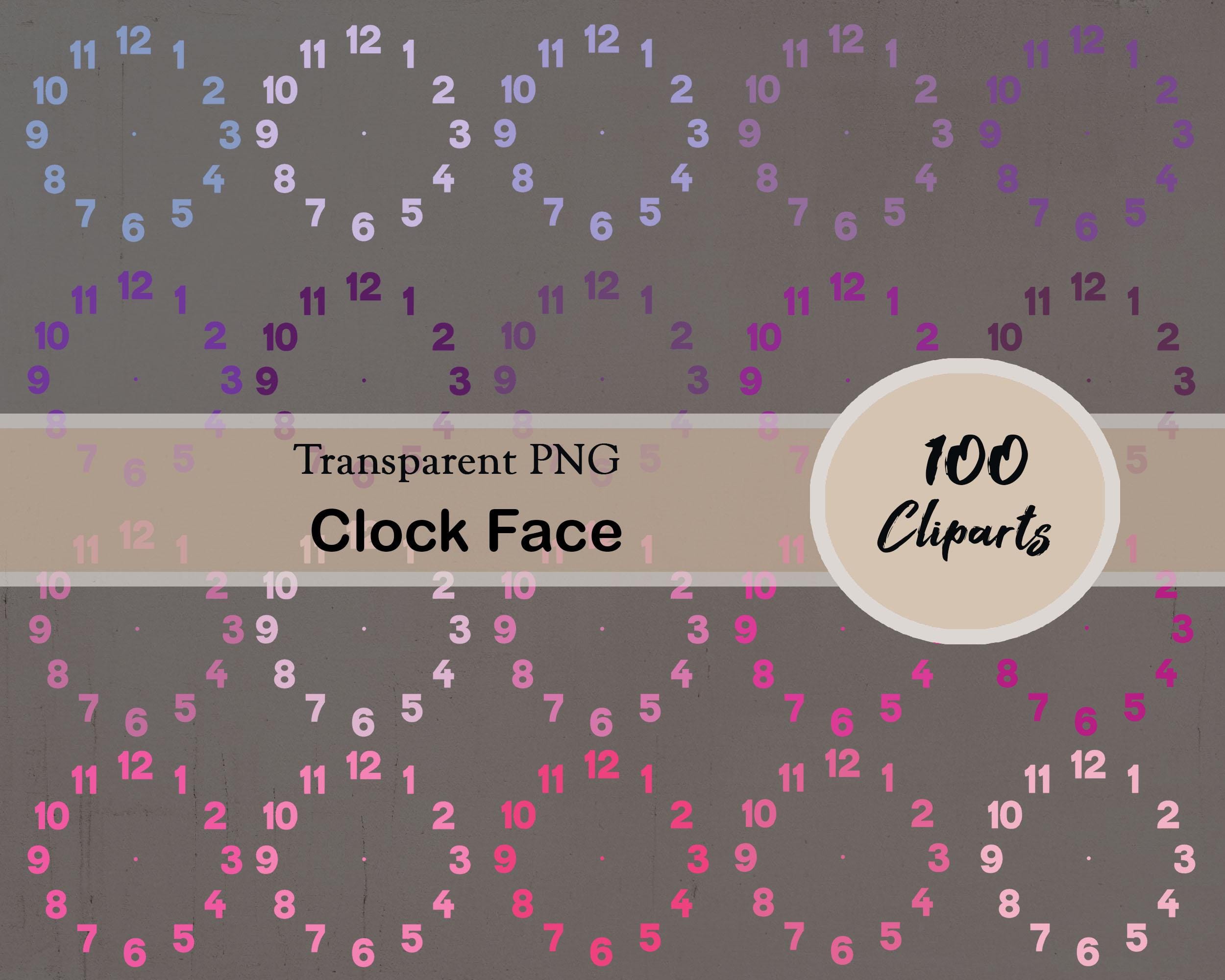 Clock Face, 100 Cliparts, 100 Colors, Clock Clipart, Clock Design ...
