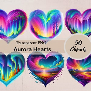 Aurora Hearts, 50 PNG Cliparts, Aurora Borealis, Aurora Australis ...