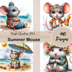 Summer Mouse, 40 JPG Images, Tropical Mouse, Hawaiian Mouse, Digital ...