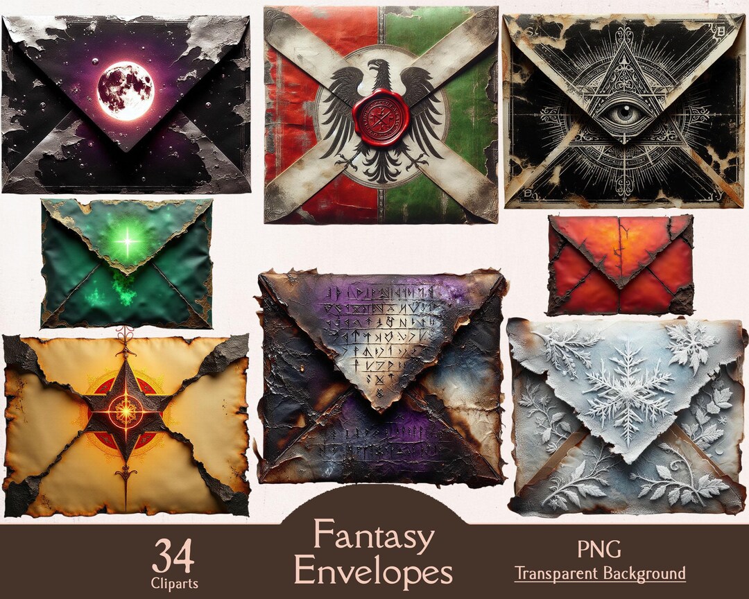 Fantasy Envelopes, Magic Envelops, 34 PNG Cliparts, Envelopes Clipart ...