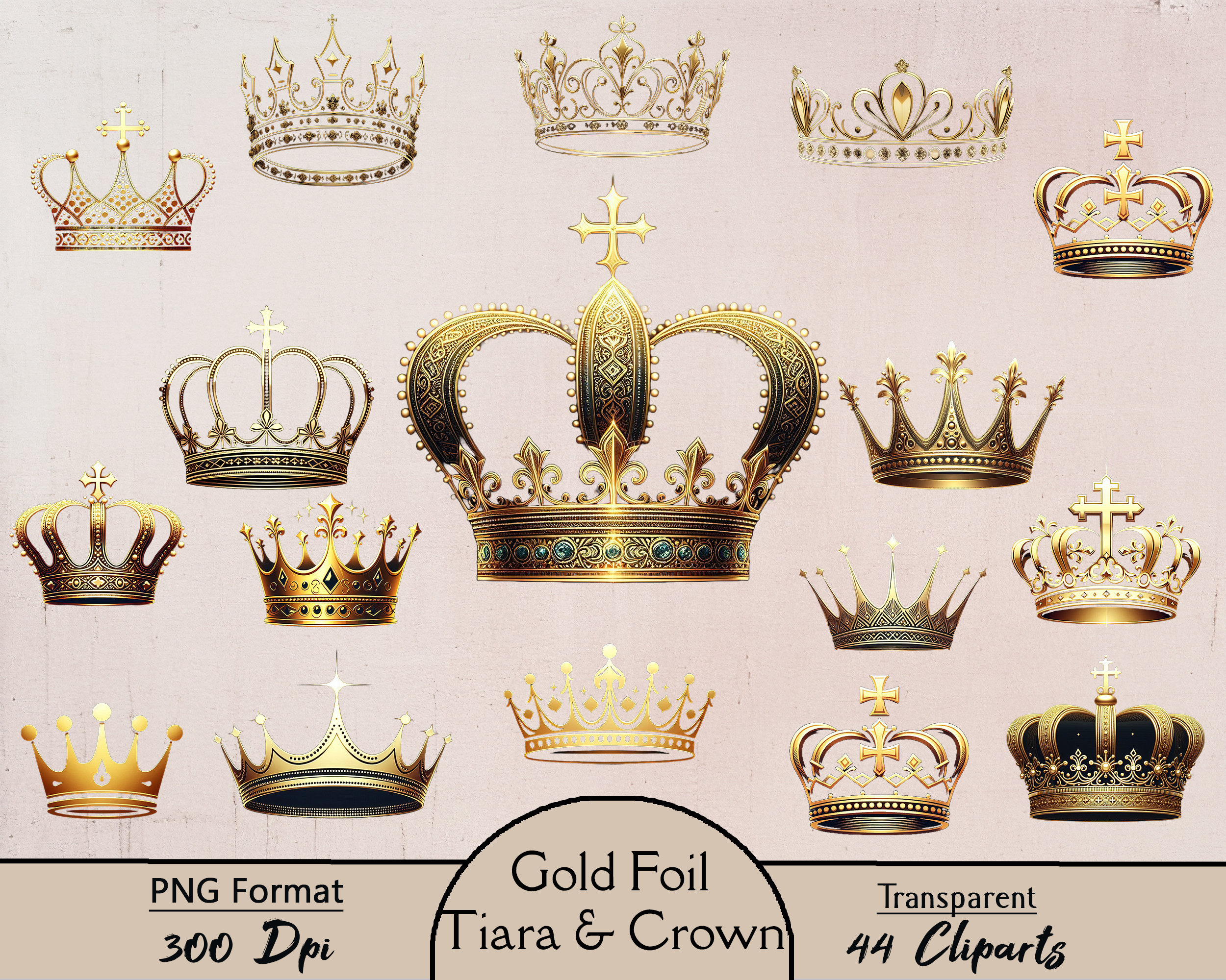 Gold Foil, Tiara, Crown, 44 PNG Cliparts, Gold Foil Tiara, Gold Foil ...