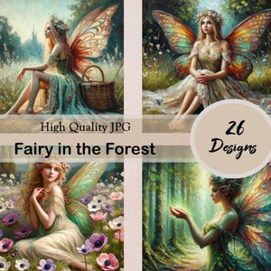 Fairy in the Forest, 26 Jpg Images, Fairy, Digital, Download, Forest ...