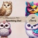 Sparkling Owl Clipart, 34 PNG Cliparts, Owl Clipart Bundle, Sublimation ...