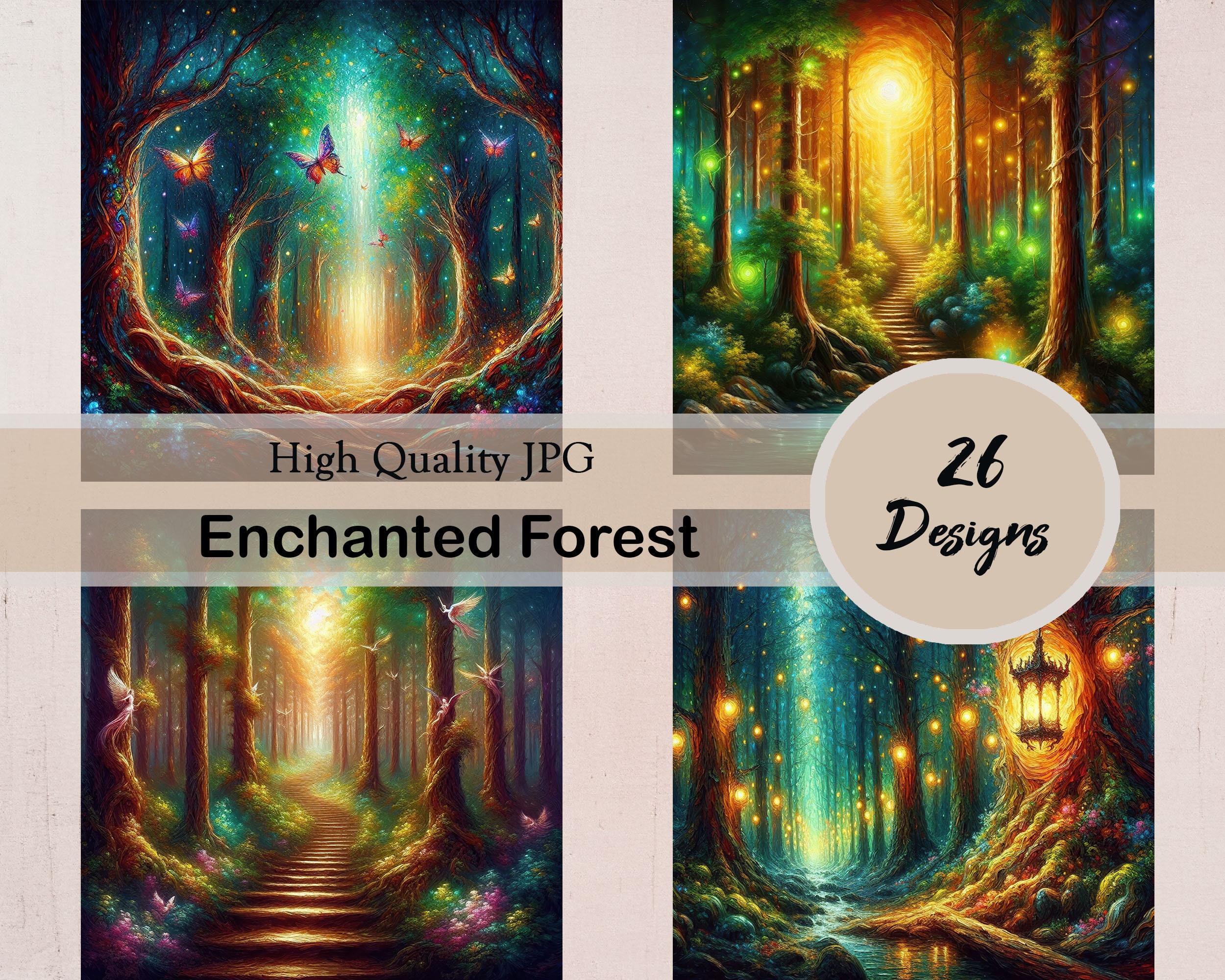 Enchanted Forest, 26 JPG Images, Forest Backdrop, Fairy Forest, Elven ...