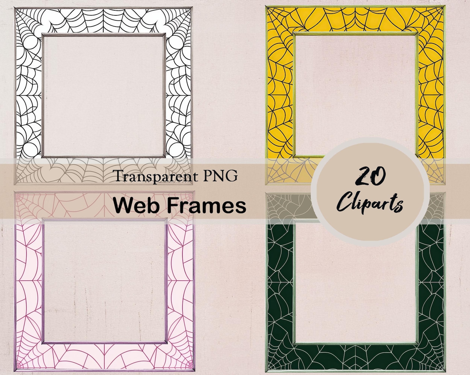 Web Frames, 20 PNG Cliparts, Overlay, Spider, Web, Frame, Digital ...