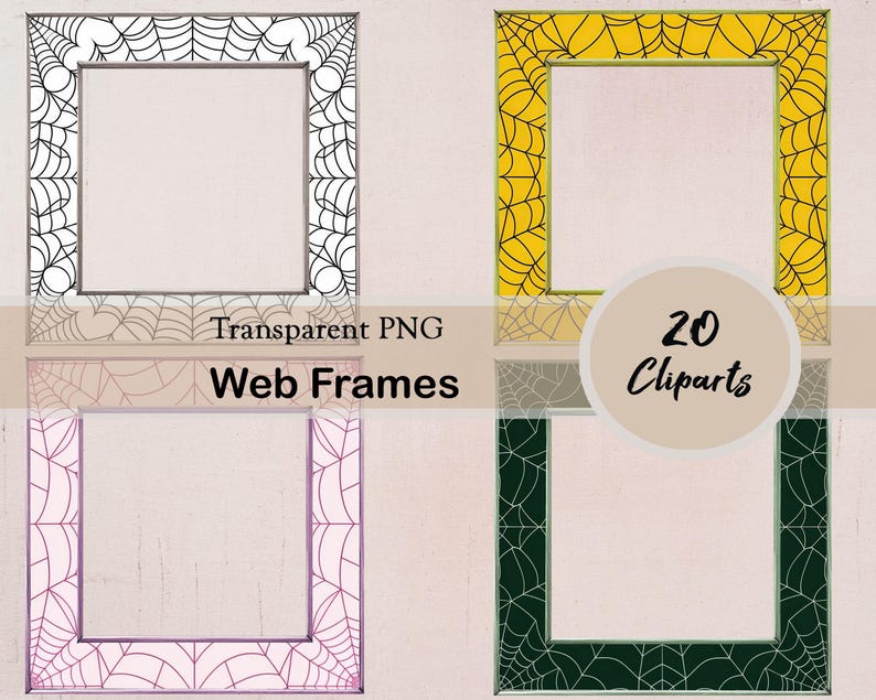 Web Frames, 20 PNG Cliparts, Overlay, Spider, Web, Frame, Digital ...