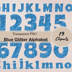 Blue Glitter Alphabet, 79 PNG Cliparts, Glitter Alphabet, Numbers ...