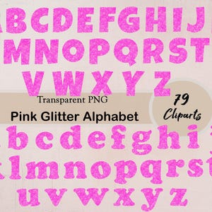 Pink Glitter Alphabet, 79 PNG Cliparts, Glitter Alphabet, Numbers ...