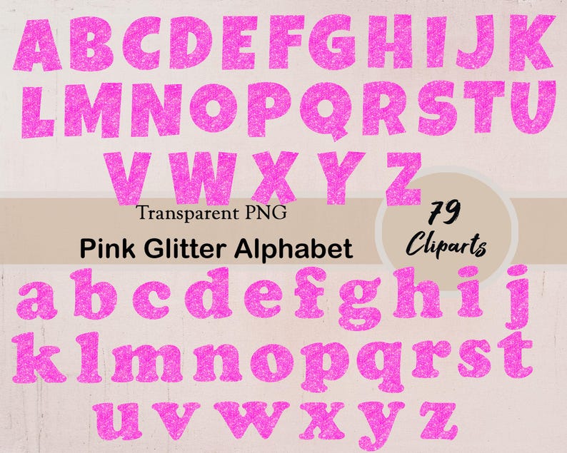 Pink Glitter Alphabet, 79 PNG Cliparts, Glitter Alphabet, Numbers ...