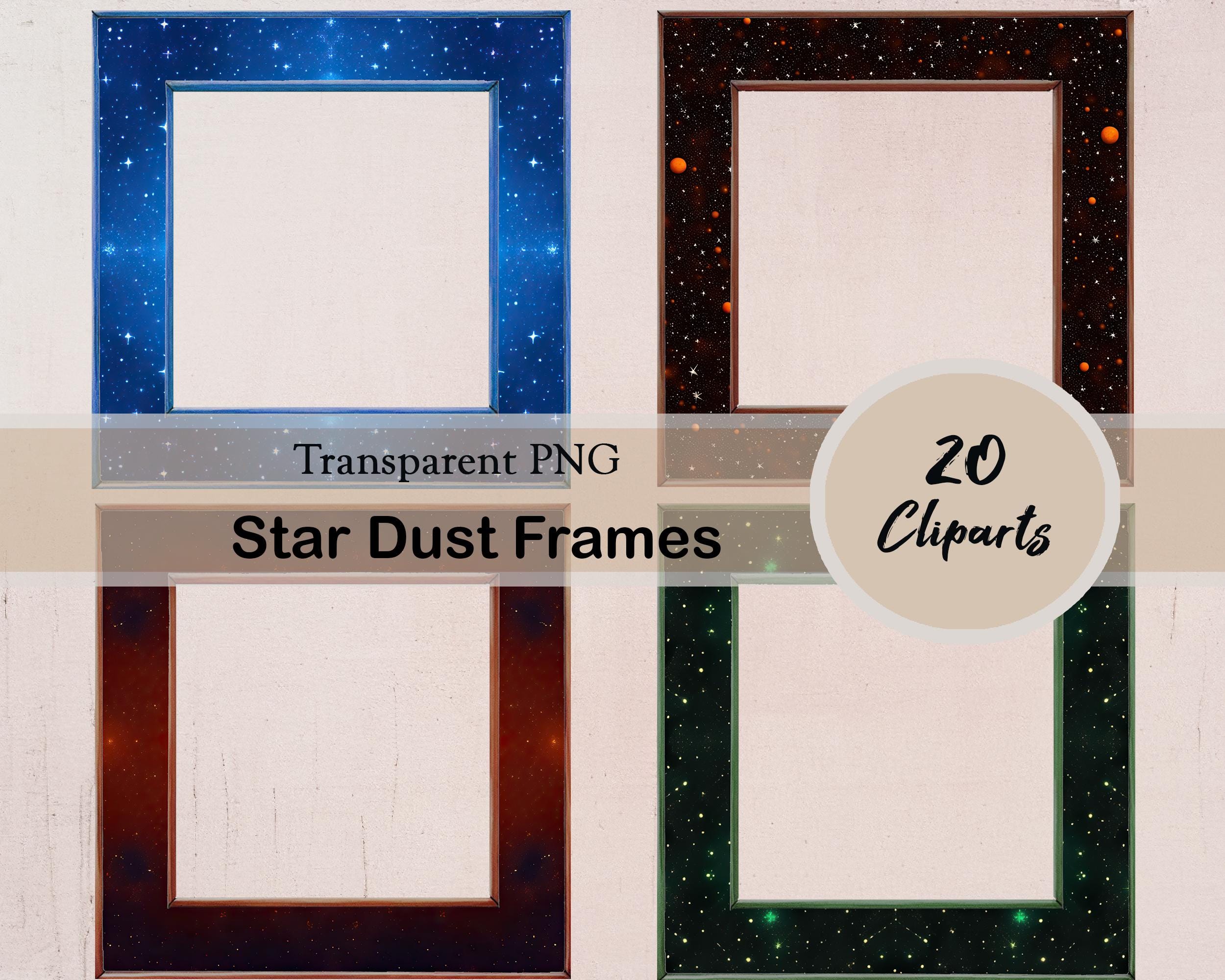 Star Dust Frames, 20 PNG Cliparts, Star Frames, Universe Frames, Space ...