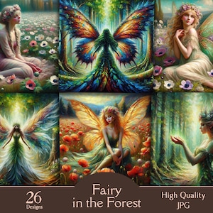 Fairy in the Forest, 26 Jpg Images, Fairy, Digital, Download, Forest ...