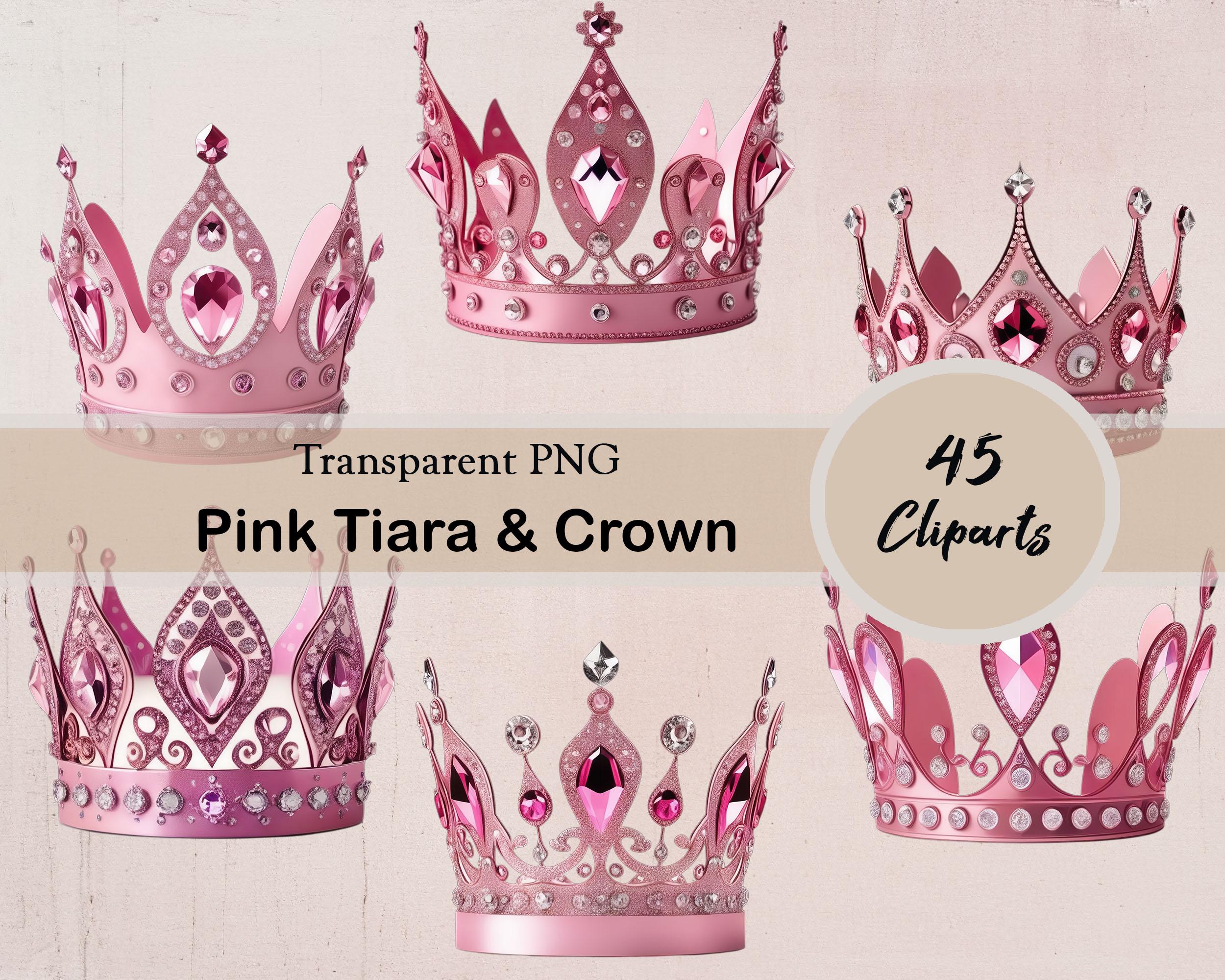 Pink Tiara, Pink Crown, 45 PNG Cliparts, Pink Foil Tiara, Pink Foil ...
