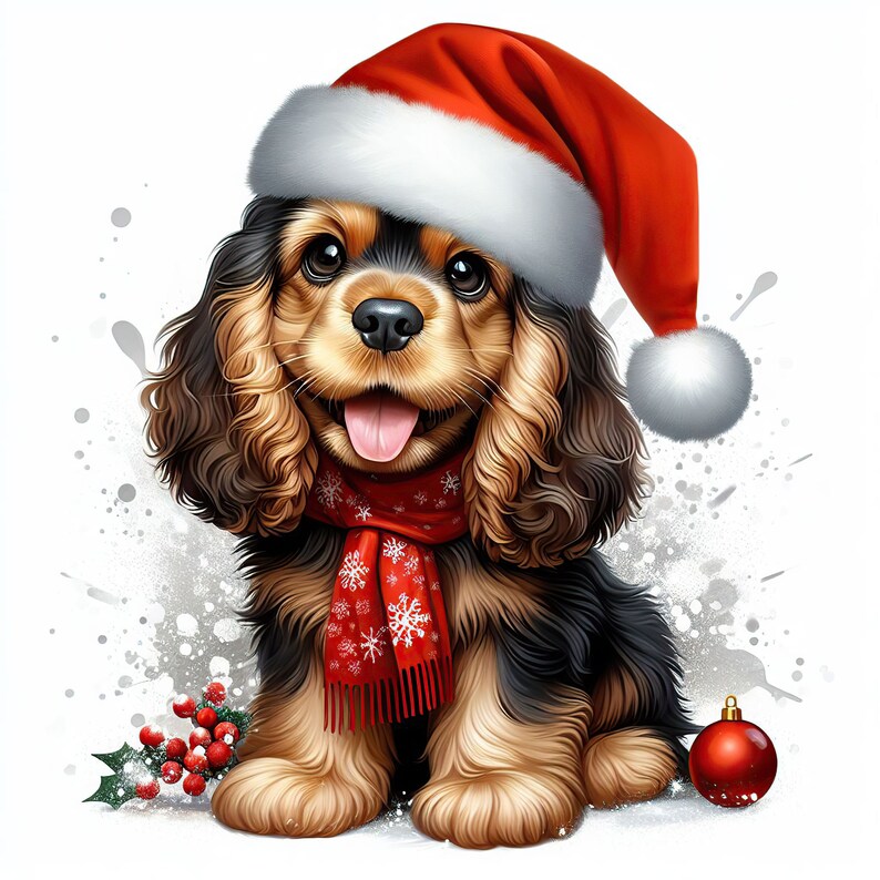 Beautiful Christmas Dogs , 28 High Quality Jpg Images 4096x4096 - Etsy