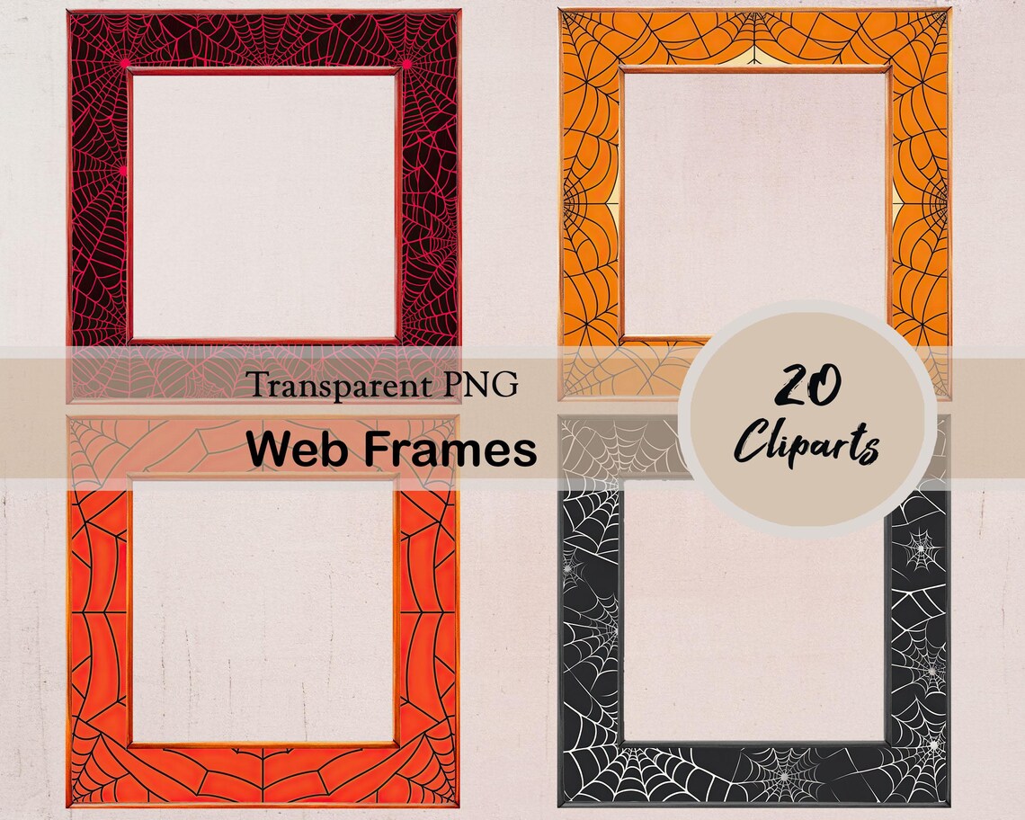 Web Frames, 20 PNG Cliparts, Overlay, Spider, Web, Frame, Digital ...