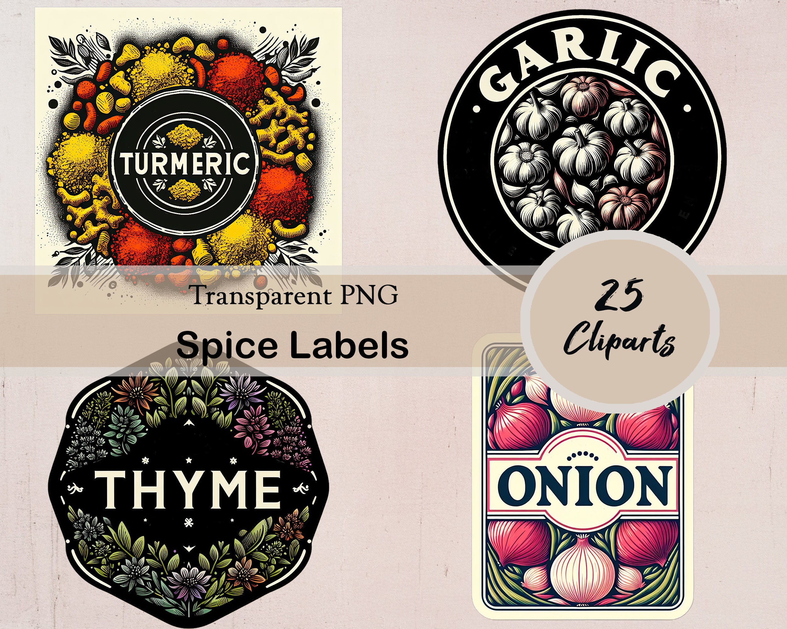 Spice Labels, 25 PNG Cliparts, Spice, Spicy, Label, Digital, Download ...