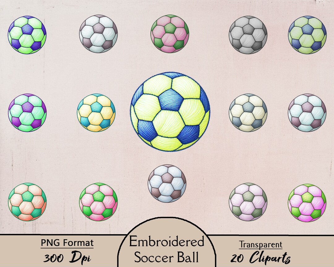 Embroidered Soccer Ball, 20 PNG Cliparts, Embroidery, Clipart, Soccer ...