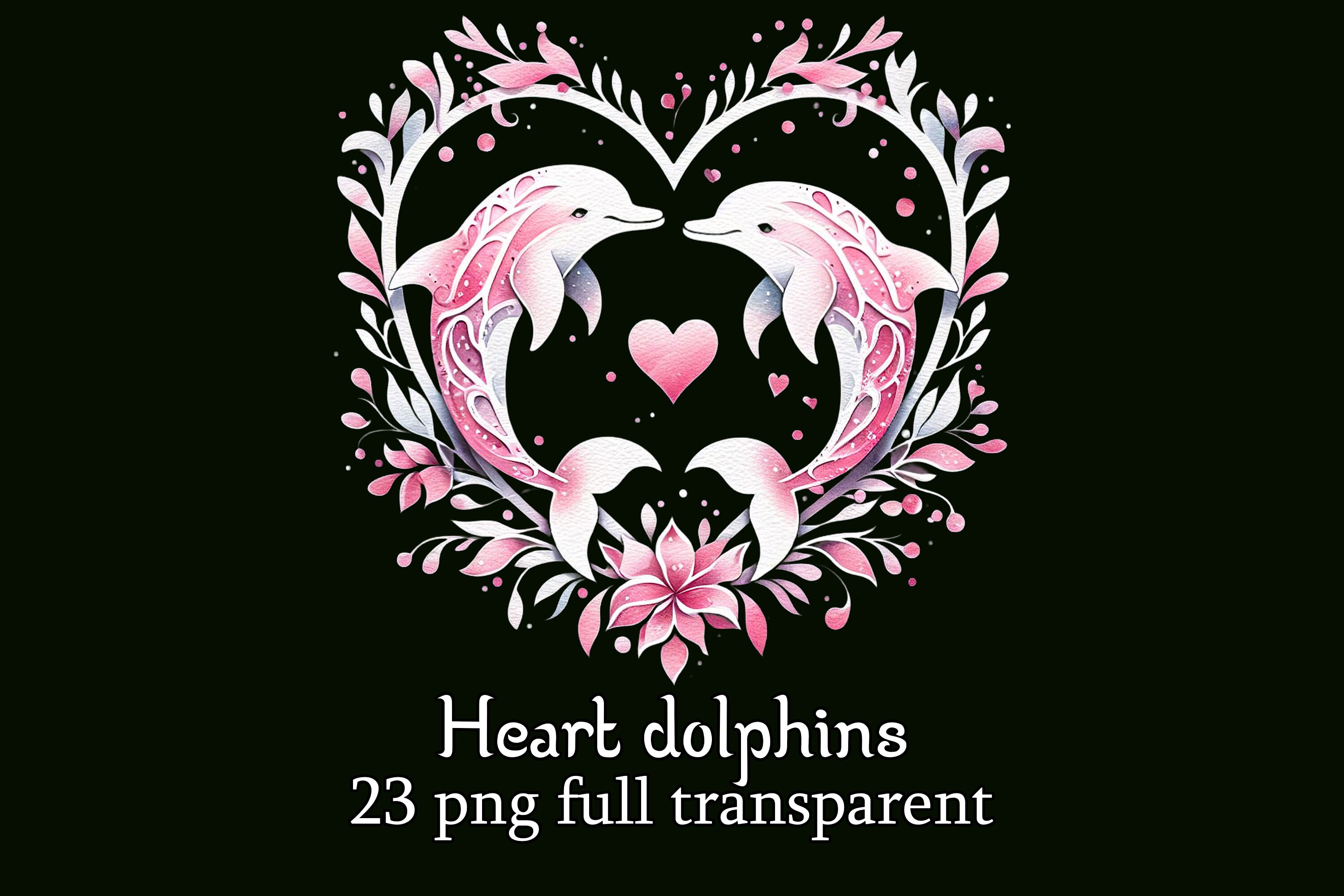 Heart Dolphins, 23 PNG Clipart Full Transparent, Digital, Papercraft ...