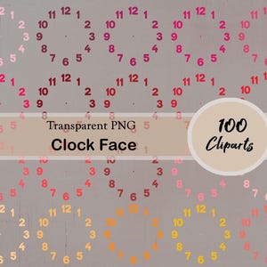 Clock Face, 100 Cliparts, 100 Colors, Clock Clipart, Clock Design ...