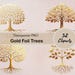 Gold Foil Trees, 32 PNG Cliparts, Gold Tree, Palm Tree, Pine Tree ...