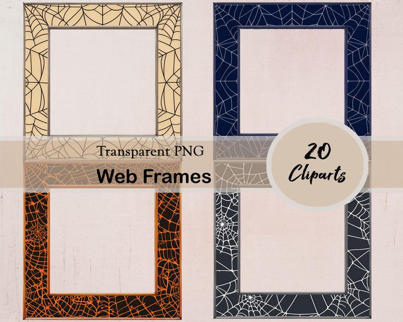 Web Frames, 20 PNG Cliparts, Overlay, Spider, Web, Frame, Digital ...