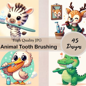 Animal Tooth Brushing, 45 JPG Images, White Teeth, Individual Cleaning ...