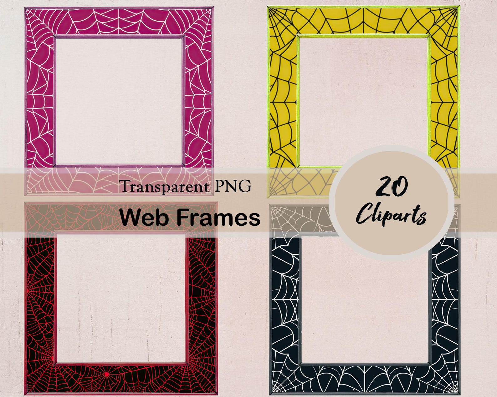 Web Frames, 20 PNG Cliparts, Overlay, Spider, Web, Frame, Digital ...