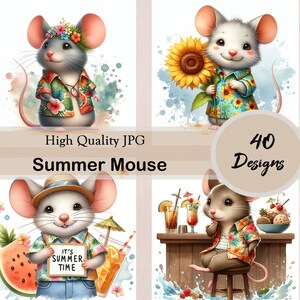 Summer Mouse, 40 JPG Images, Tropical Mouse, Hawaiian Mouse, Digital ...