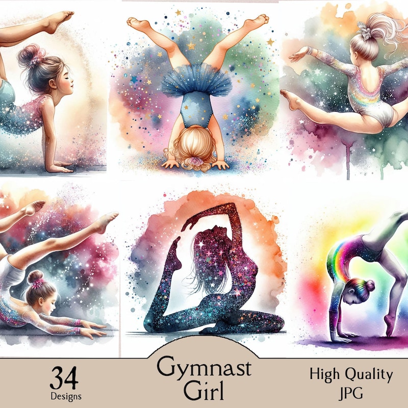 Gymnastics Pose Clipart - Etsy UK