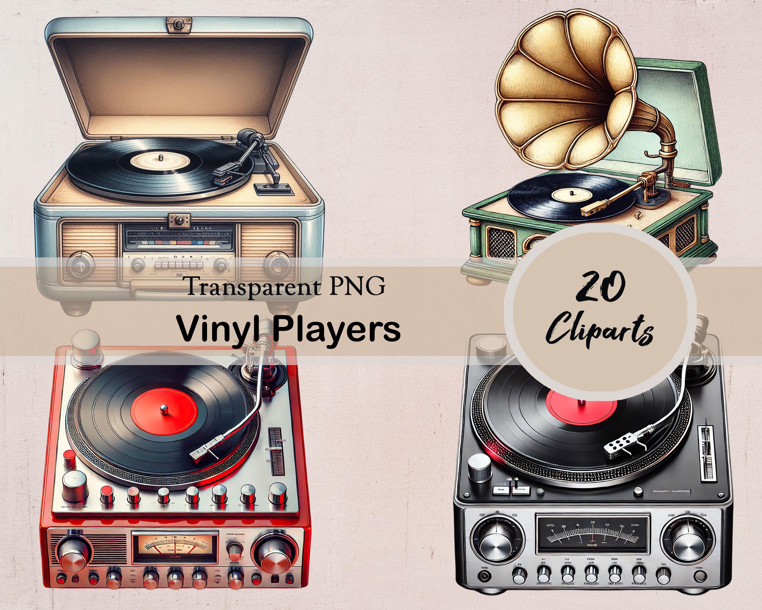 Vinyl Player, 20 PNG Cliparts, Record Player, Vintage Music, Retro ...