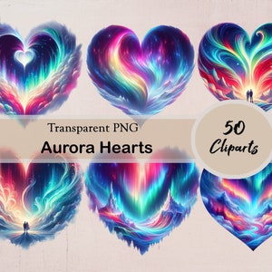 Aurora Hearts, 50 PNG Cliparts, Aurora Borealis, Aurora Australis ...
