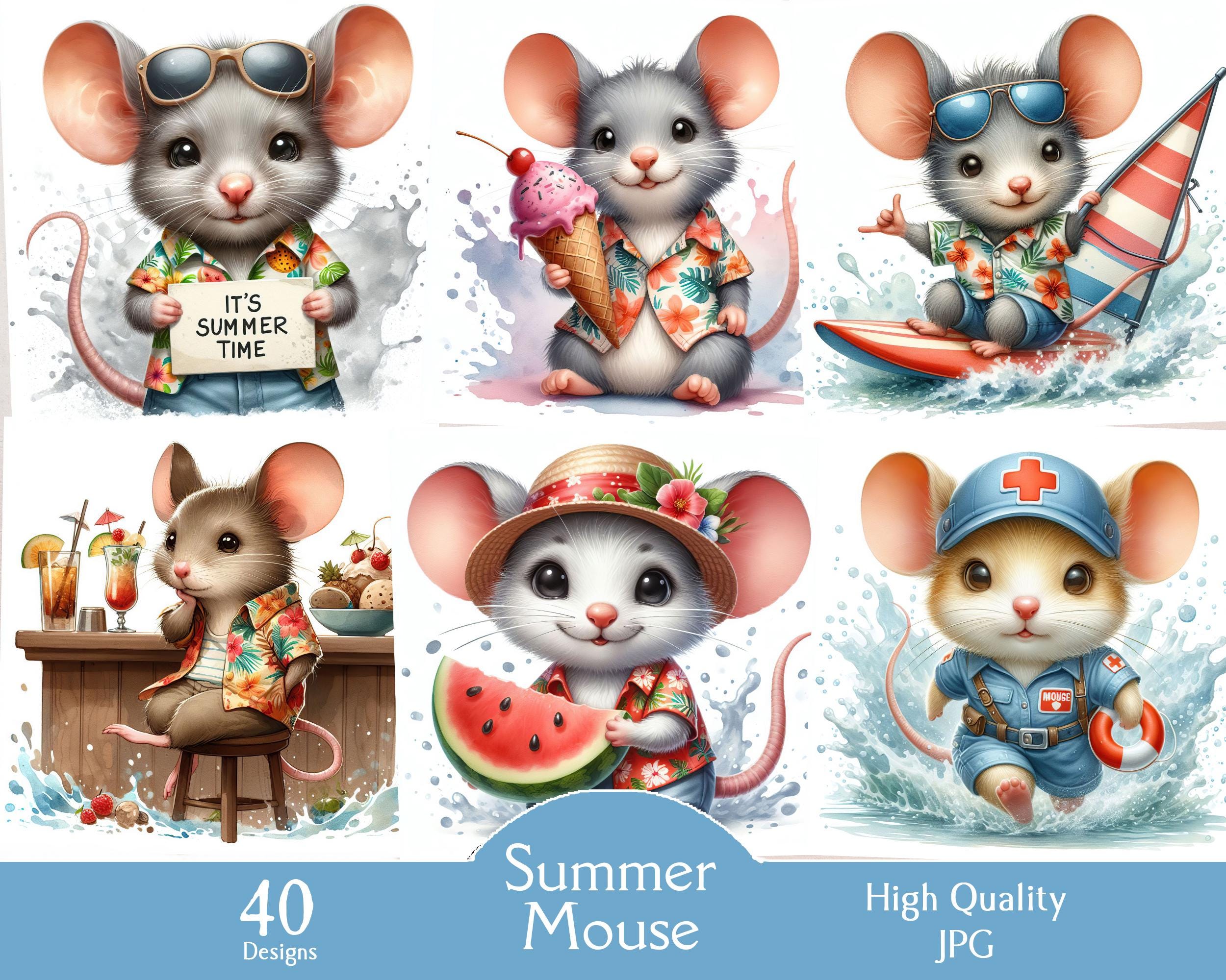 Summer Mouse, 40 JPG Images, Tropical Mouse, Hawaiian Mouse, Digital ...