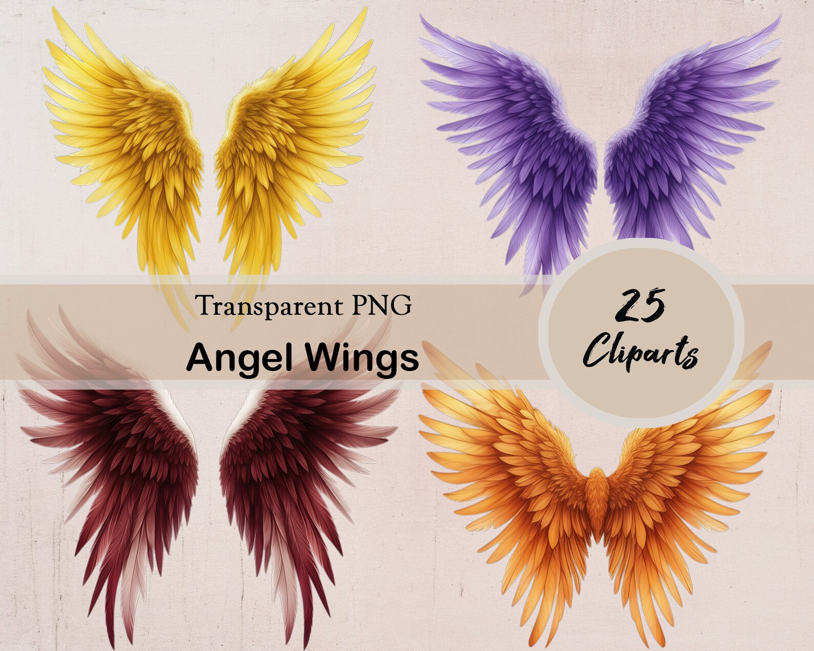 Angel Wings ,25 PNG Cliparts, Halo Clipart, Heaven, Wings, Fairy Wings ...