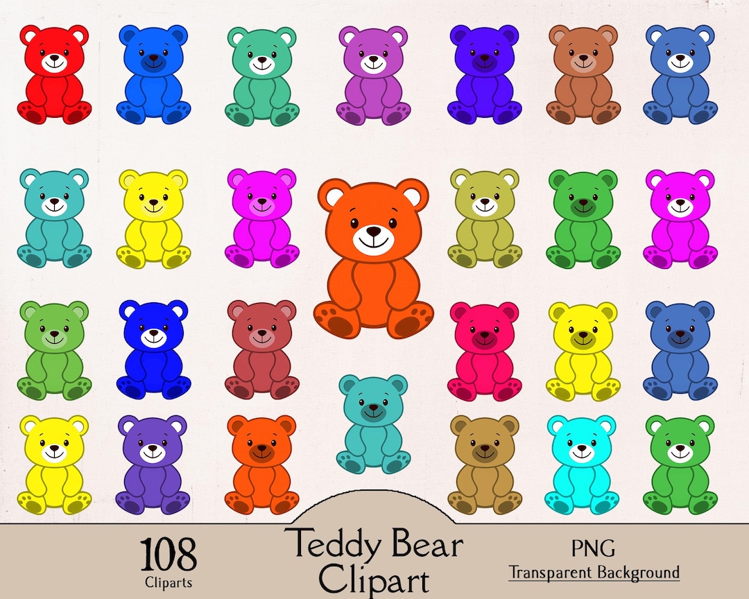Teddy Bear Clipart, Woodland Clipart, Pastel Teddy Bear, Cute Newborn ...