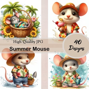Summer Mouse, 40 JPG Images, Tropical Mouse, Hawaiian Mouse, Digital ...