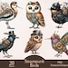 Steampunk Birds, 20 PNG Cliparts, Steam Punk, Bird, Printable, Digital ...