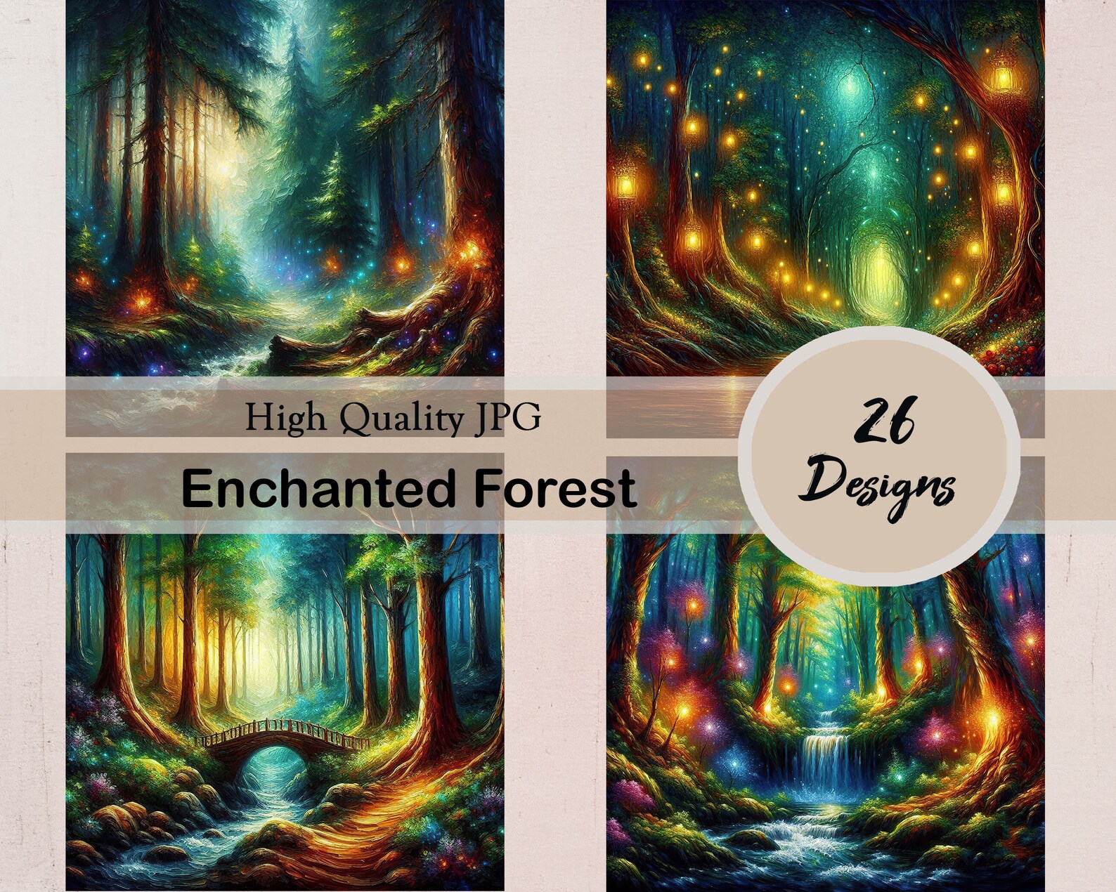 Enchanted Forest, 26 JPG Images, Forest Backdrop, Fairy Forest, Elven ...