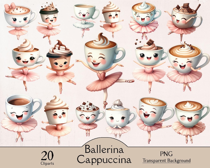 Ballerina Cappuccina, Ballerina Capuchina, 20 PNG Cliparts, Funny ...