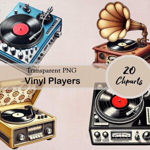 Vinyl Player, 20 PNG Cliparts, Record Player, Vintage Music, Retro ...