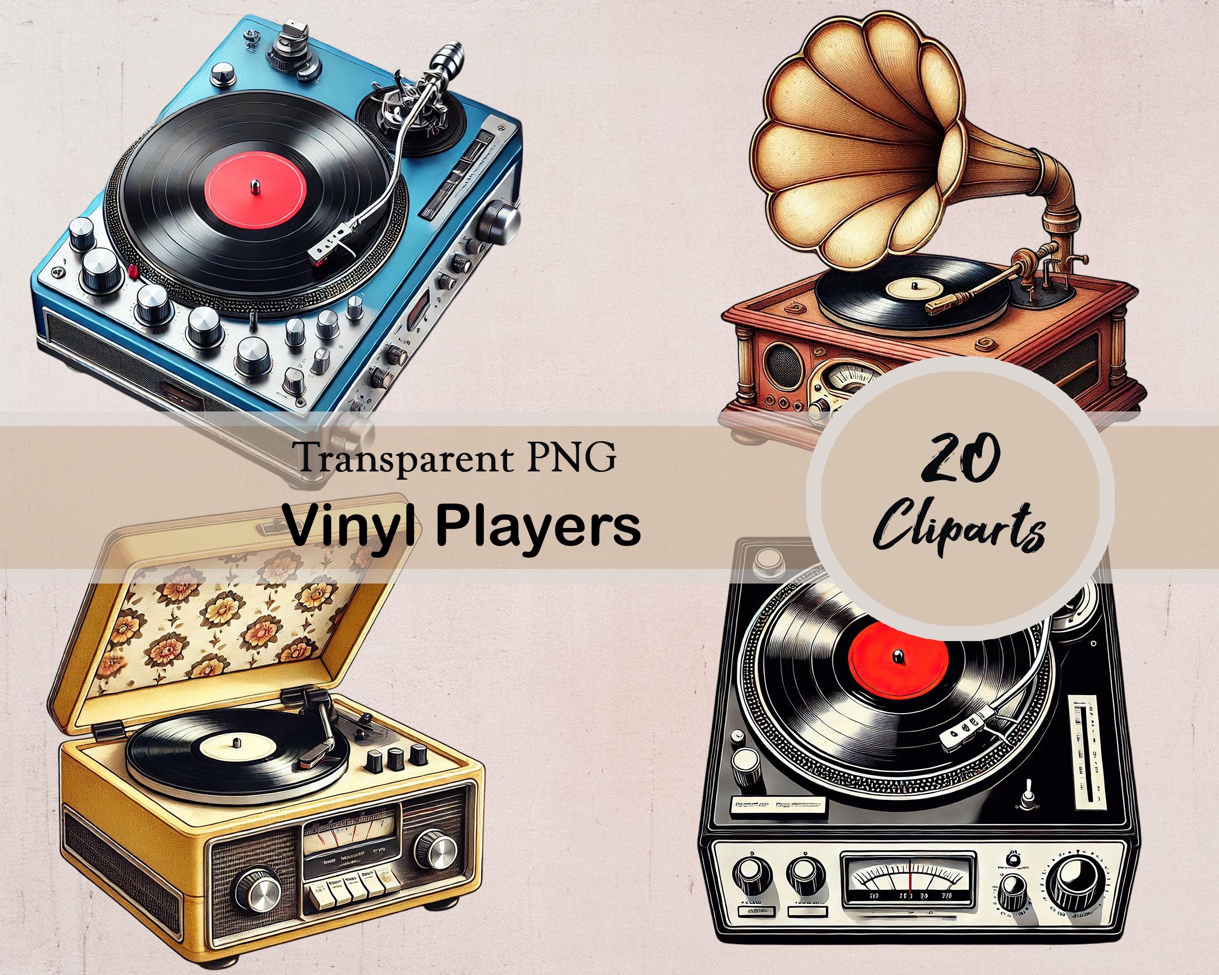 Vinyl Player, 20 PNG Cliparts, Record Player, Vintage Music, Retro ...