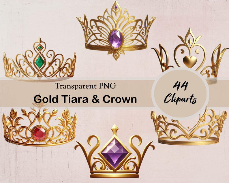 Gold Tiara, Gold Crown, 44 PNG Cliparts, Gold Foil Tiara, Gold Foil ...