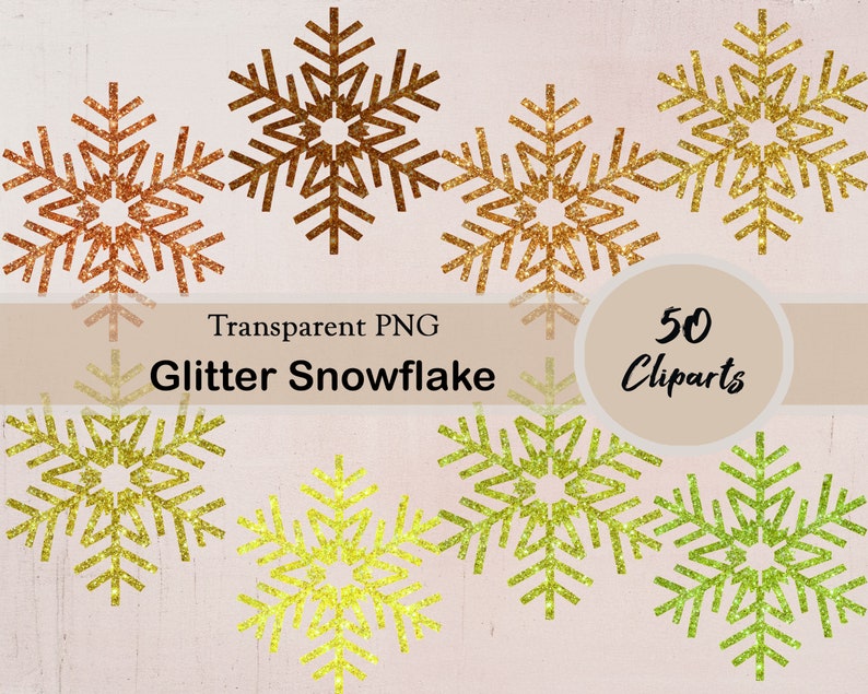 Glitter Snowflake, 50 PNG Cliparts, Snowflake, Clipart, Transparent ...