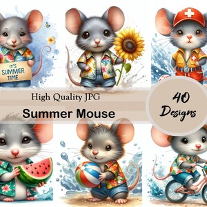 Summer Mouse, 40 JPG Images, Tropical Mouse, Hawaiian Mouse, Digital ...