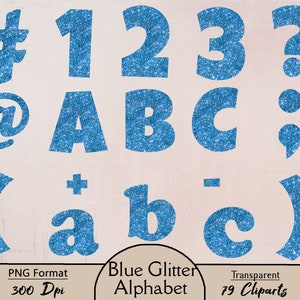 Blue Glitter Alphabet, 79 PNG Cliparts, Glitter Alphabet, Numbers ...