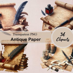 Antique Paper Clipart, 36 PNG Clipart, Vintage Paper, Vintage Books ...