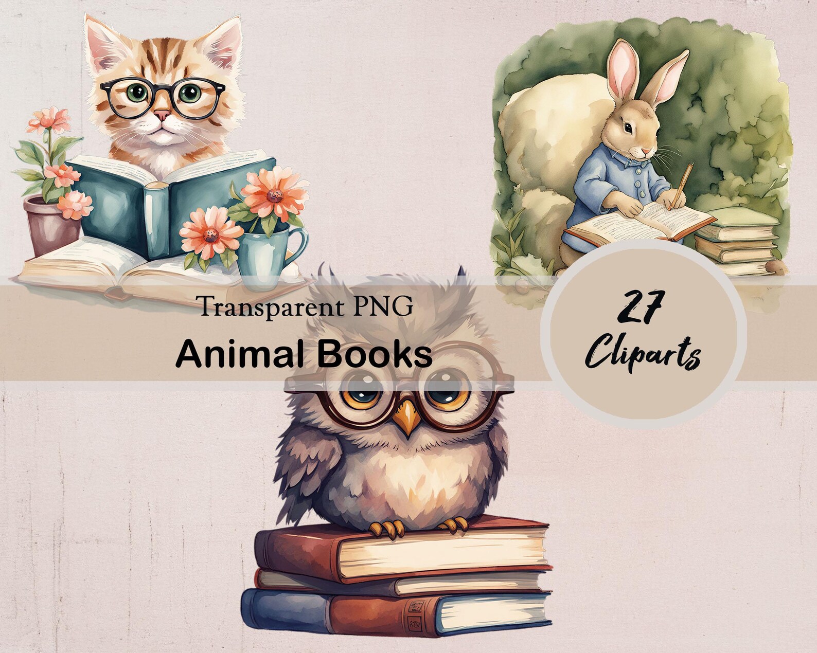 Animal Books, 27 PNG Cliparts, Animal Books, Animal Reading Book ...