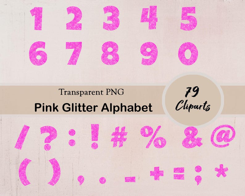Pink Glitter Alphabet, 79 PNG Cliparts, Glitter Alphabet, Numbers ...